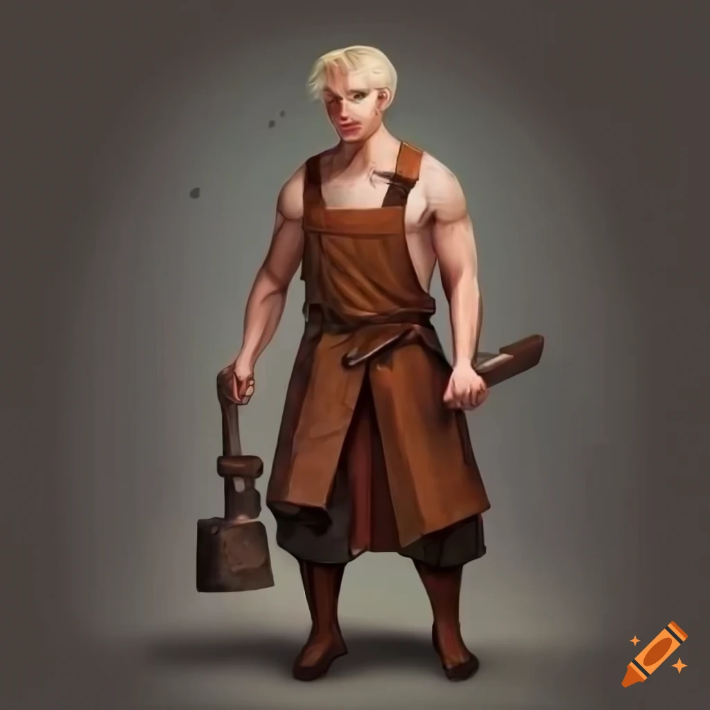 Cosplayer dressed as a blacksmith on Craiyon