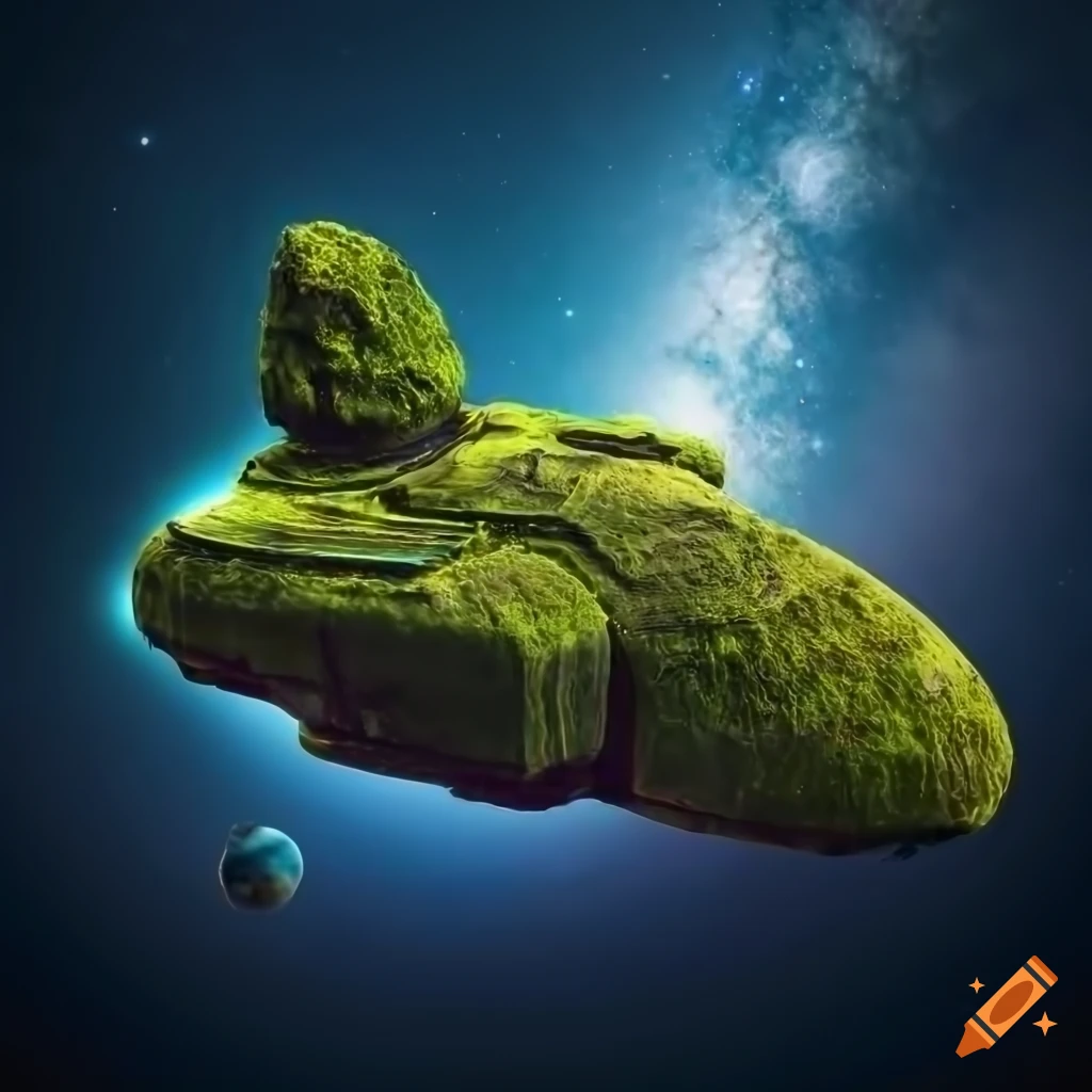 image of a crashed spaceship on grassland on Craiyon