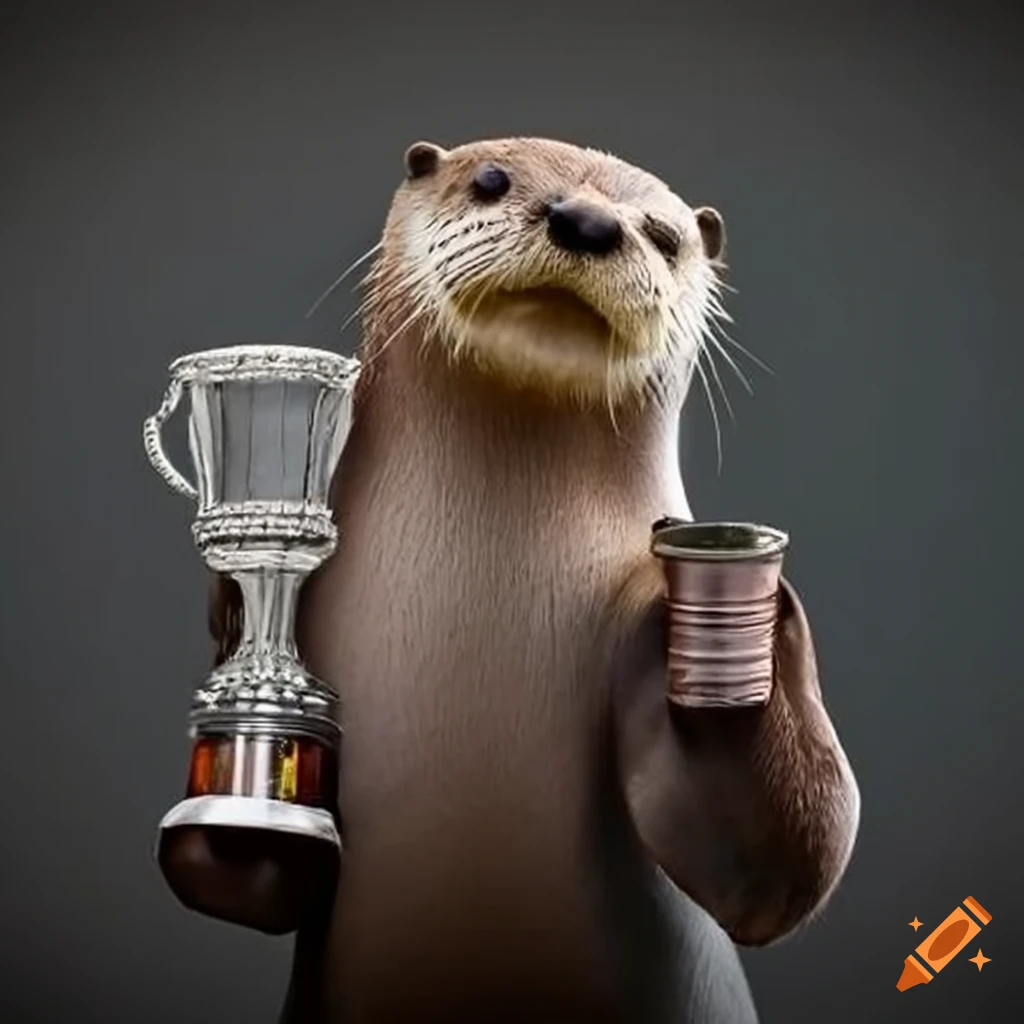 Otter working on a computer with graphical software on Craiyon