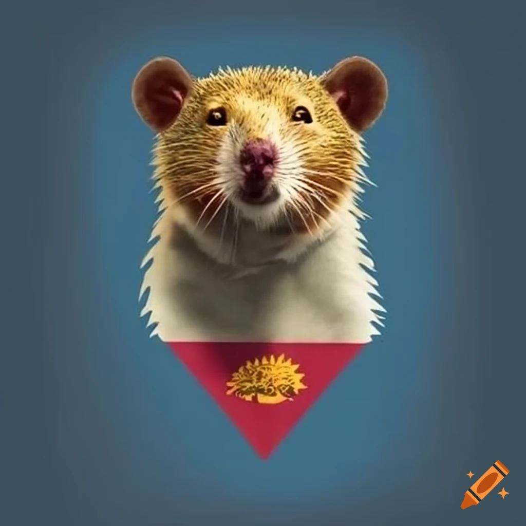 Satirical version of the California flag with a rat on Craiyon