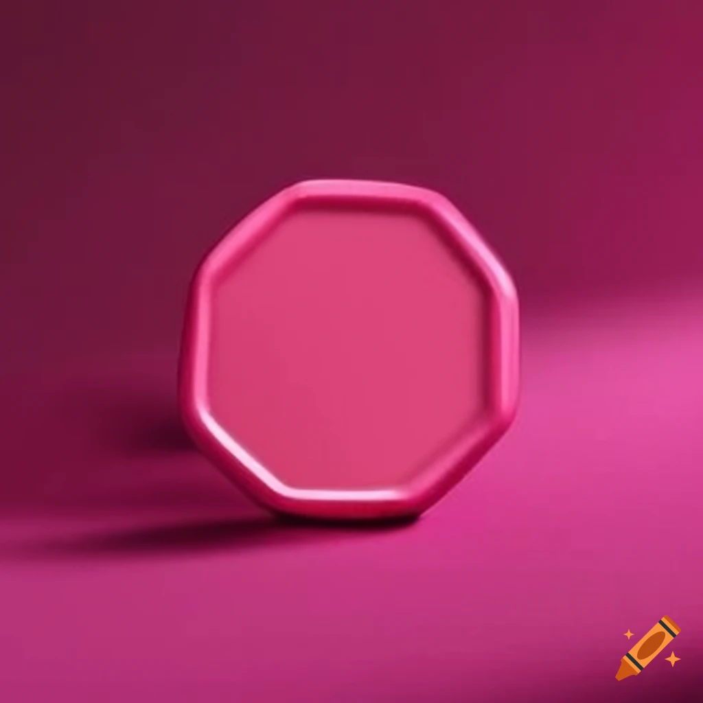Diamond-shaped wax seal in pink and yellow colors on Craiyon