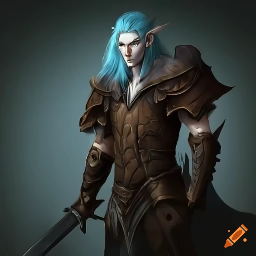 Image of an attractive elf man in leather armor