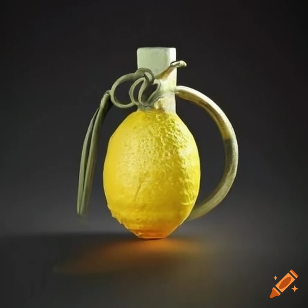 Lemon shaped like a hand grenade on Craiyon