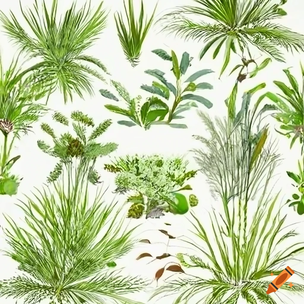 Set of vegetation assets for game development on Craiyon