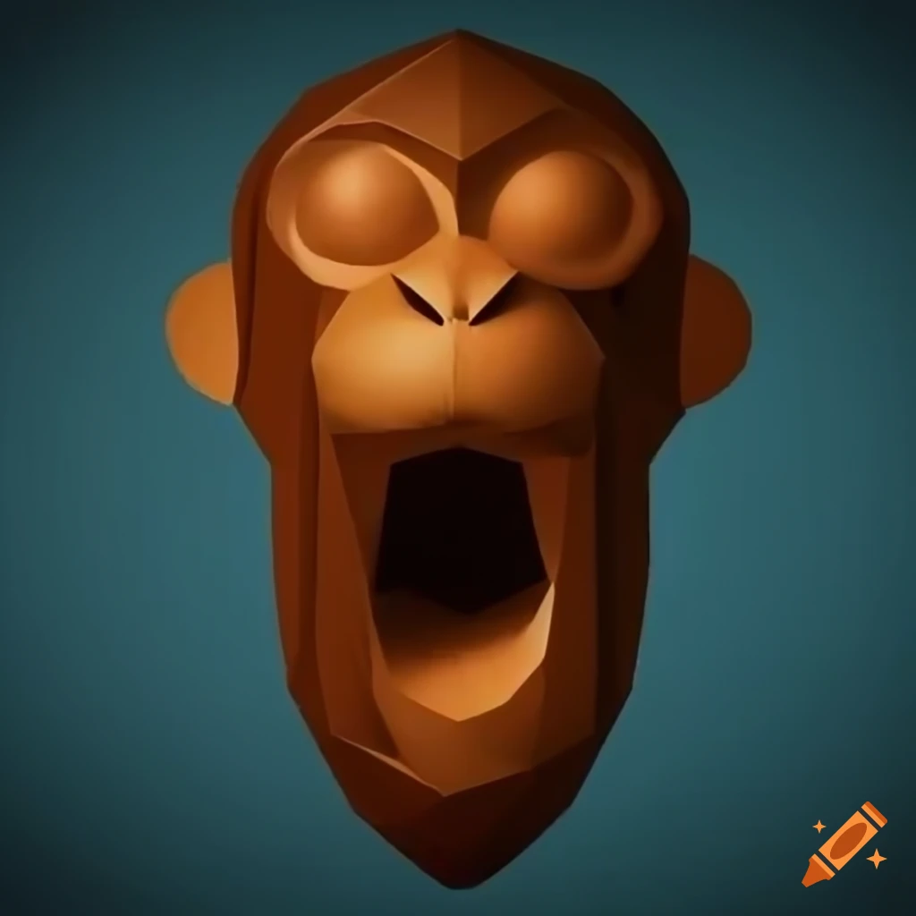 Geometric monkey illustration