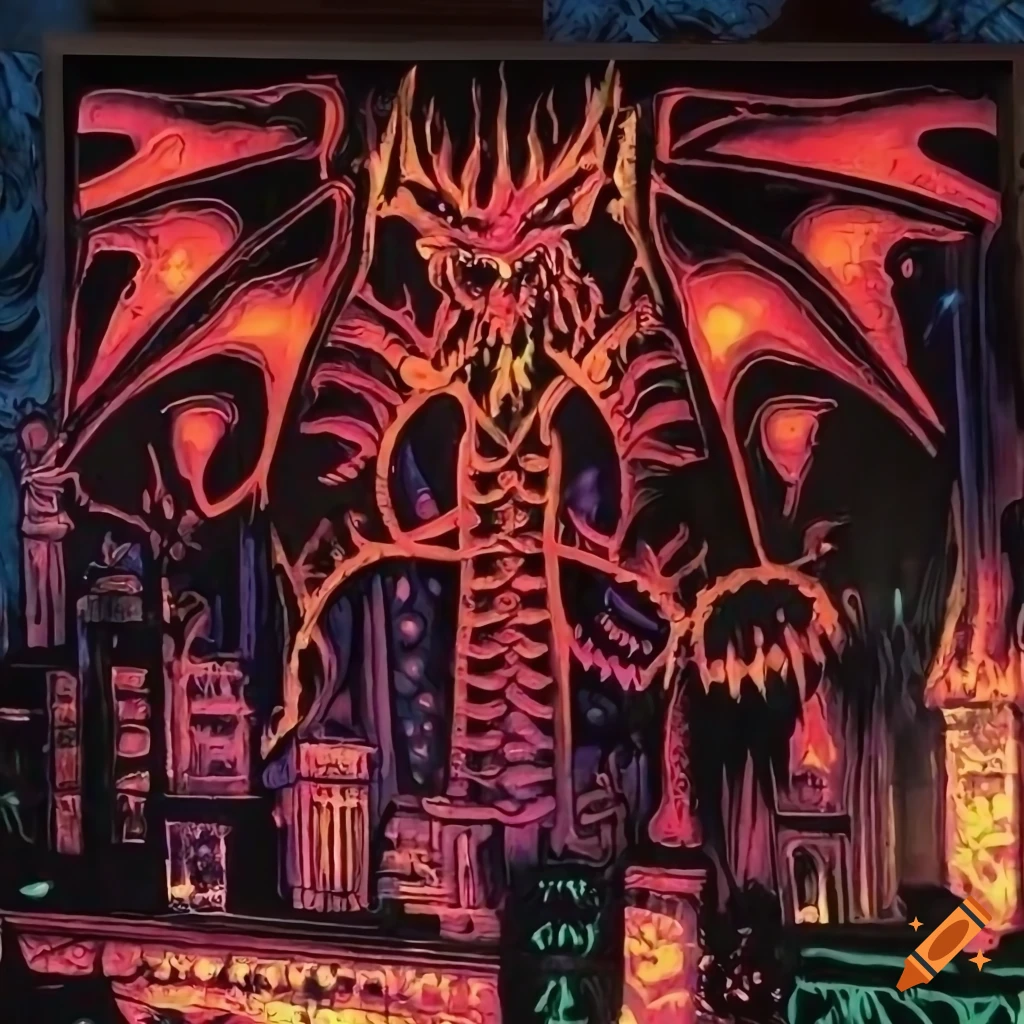 Neon art inspired by Wizard of Oz, heavy metal style on Craiyon