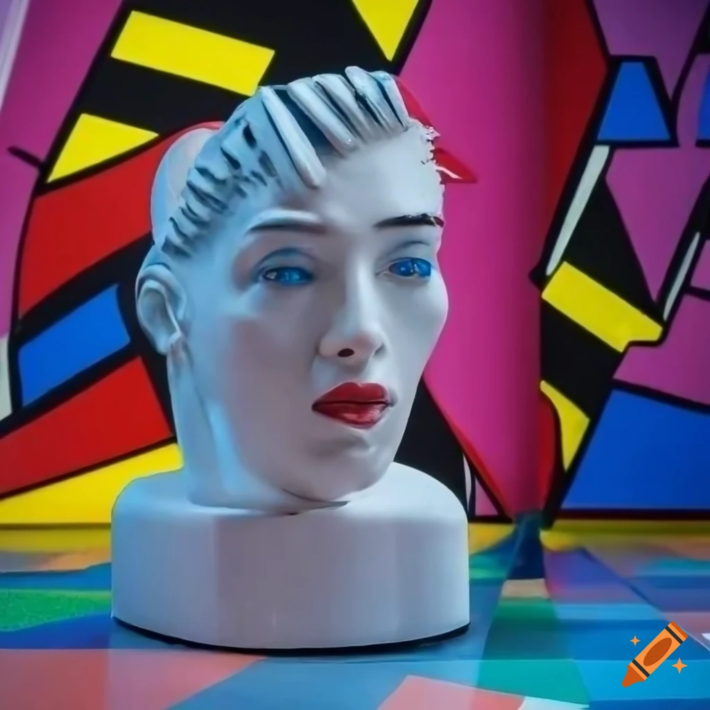 Pop art plastic sculptures in Lichtenstein style on Craiyon