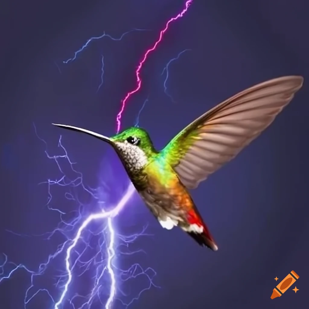 Digital art of an electric hummingbird on Craiyon