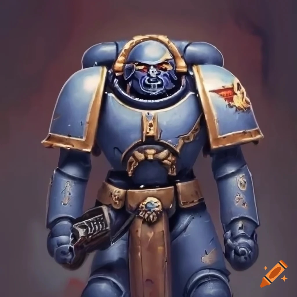 Space marine with boltgun from warhammer on Craiyon