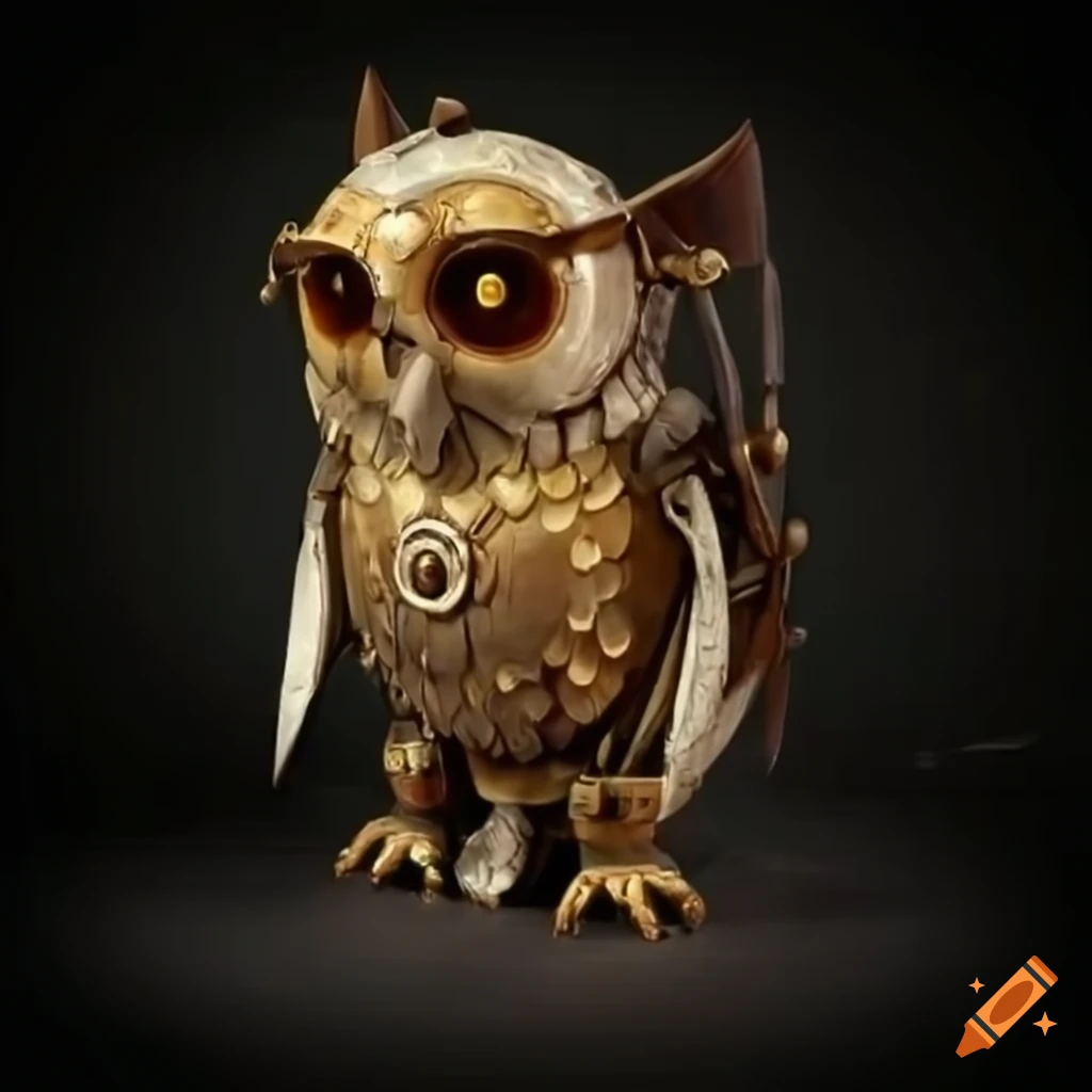 Clockwork owl automaton on Craiyon