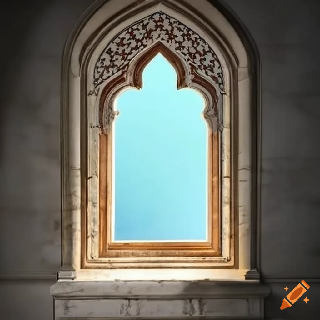 Marble islamic window on Craiyon