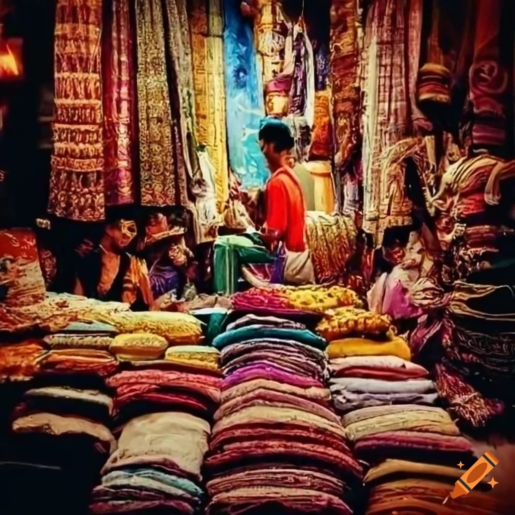 Colorful Arabic bazar with bustling crowd on Craiyon