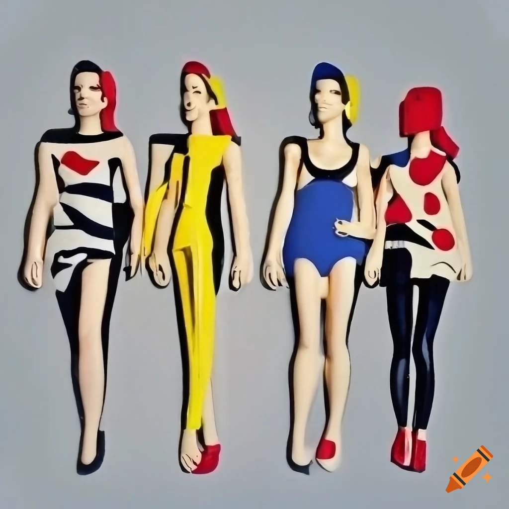 Pop art plastic sculptures with geometric shapes on Craiyon