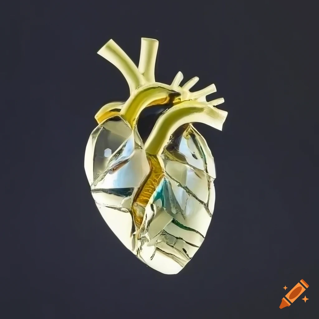 Artistic representation of a shattered glass heart on Craiyon