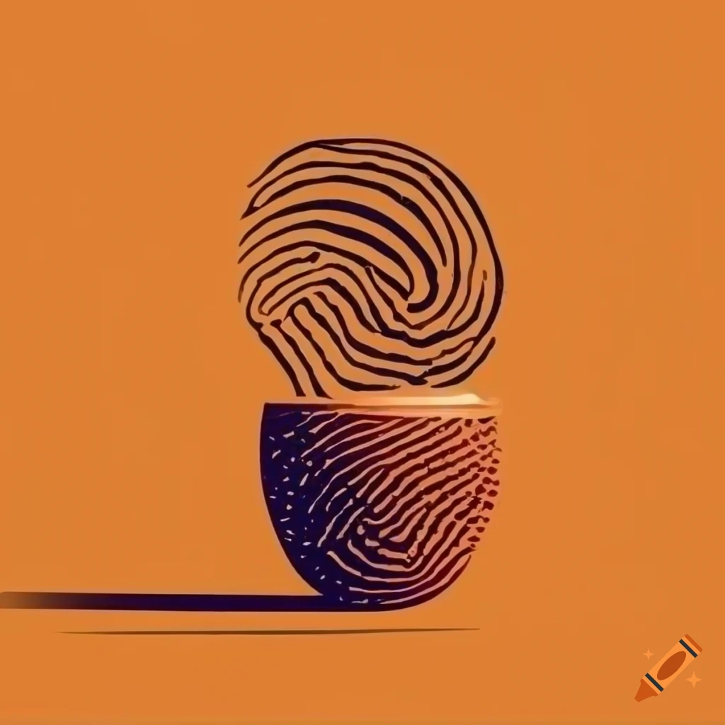 Unique logo design with fingerprint shaped like a pot