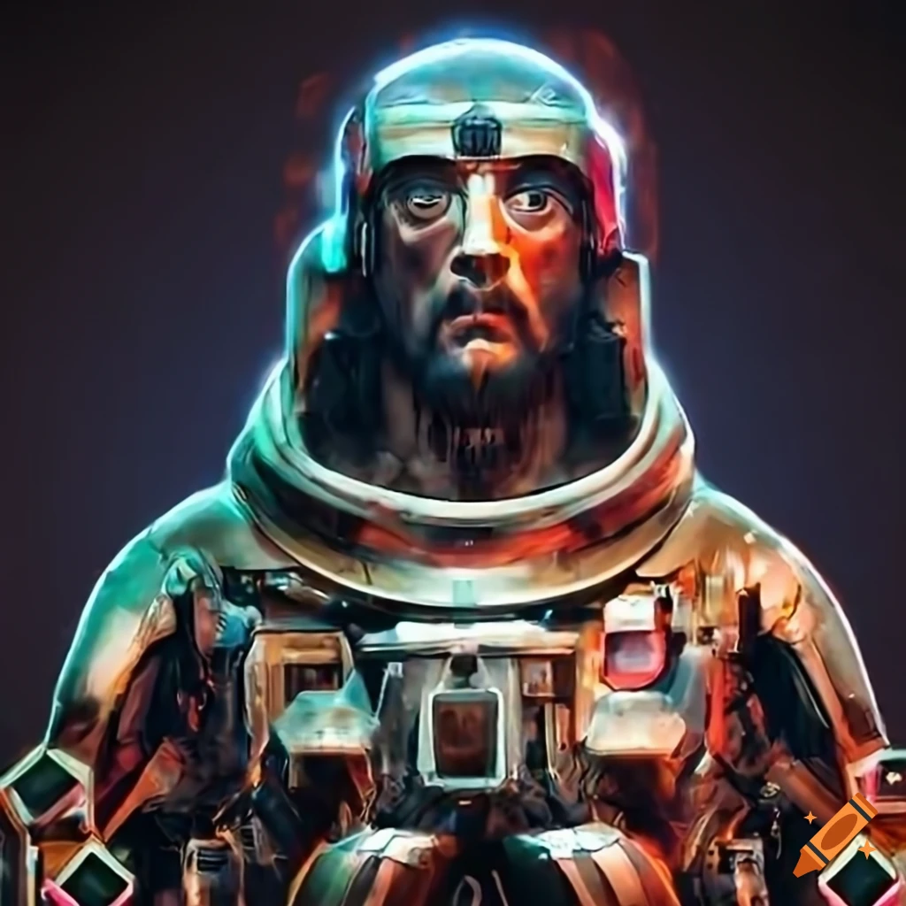 Image of christ wearing an exosuit