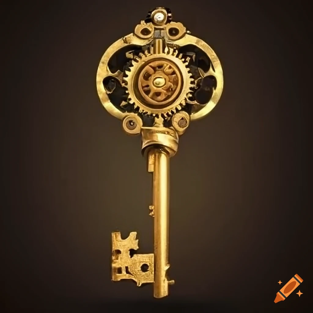 Golden steampunk key