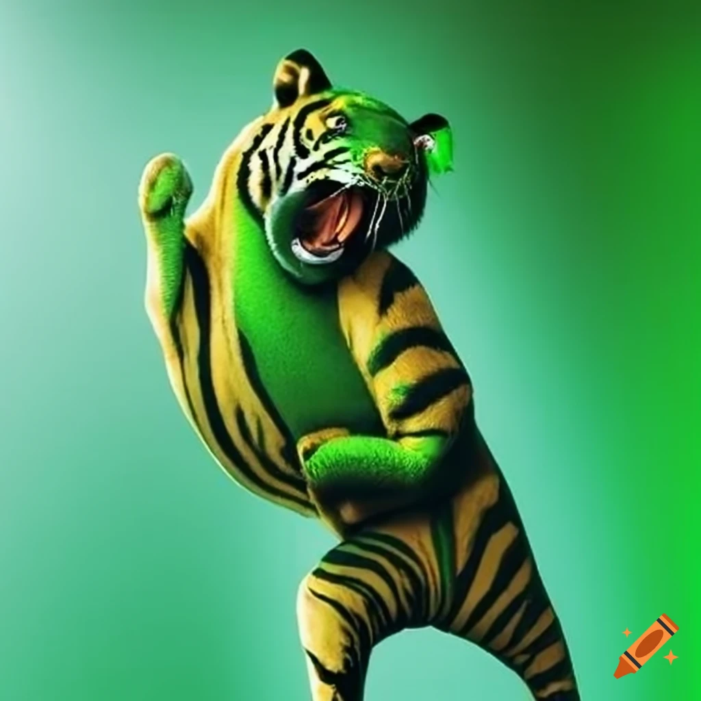 Green tigers on Craiyon
