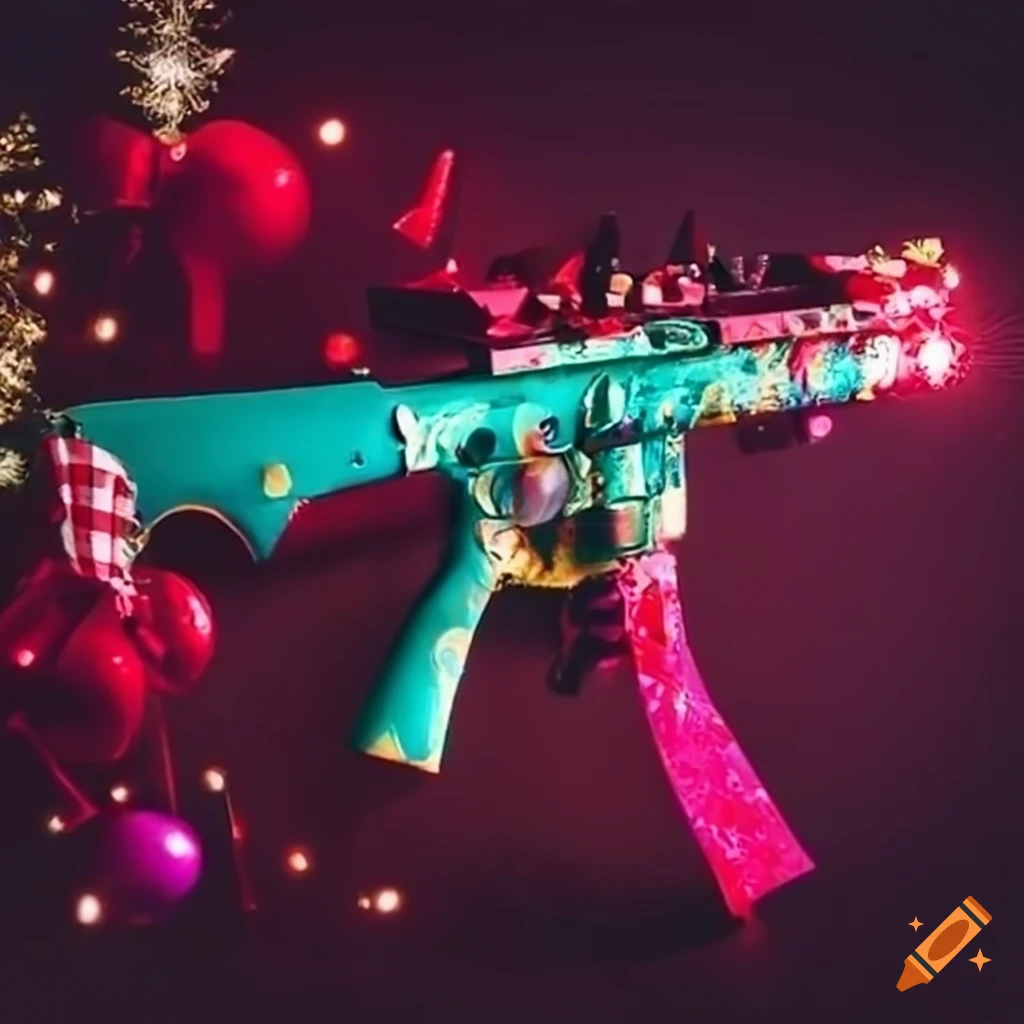 Festive sniper rifle with christmas wrapping