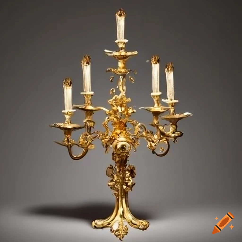 Gold baroque candelabrum