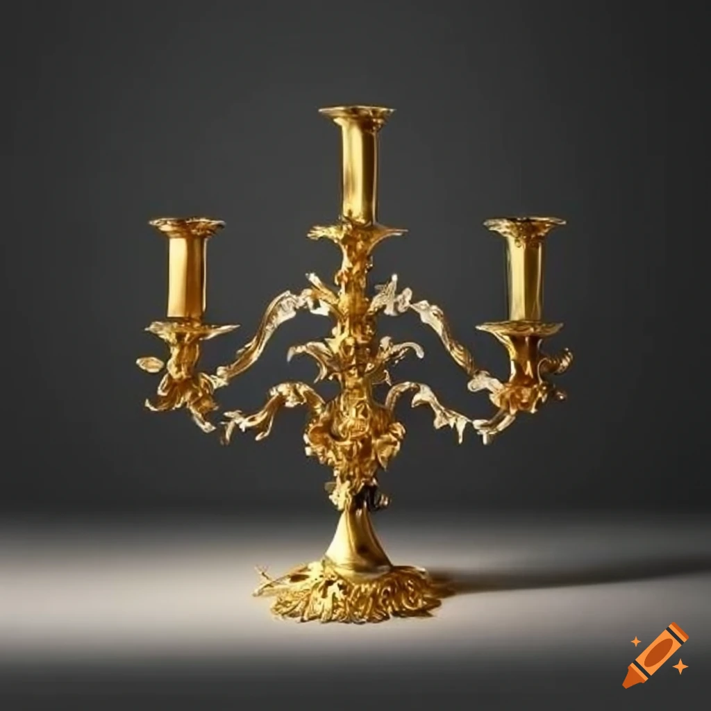 Elegant gold candelabrum