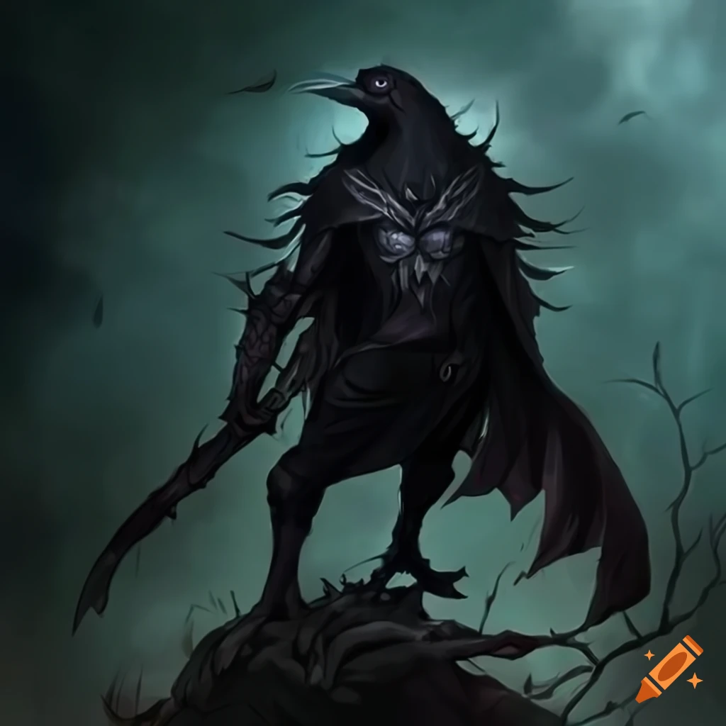 Image of a brave crow hero fighting evil on Craiyon