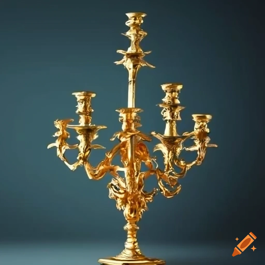 Golden baroque candelabrum