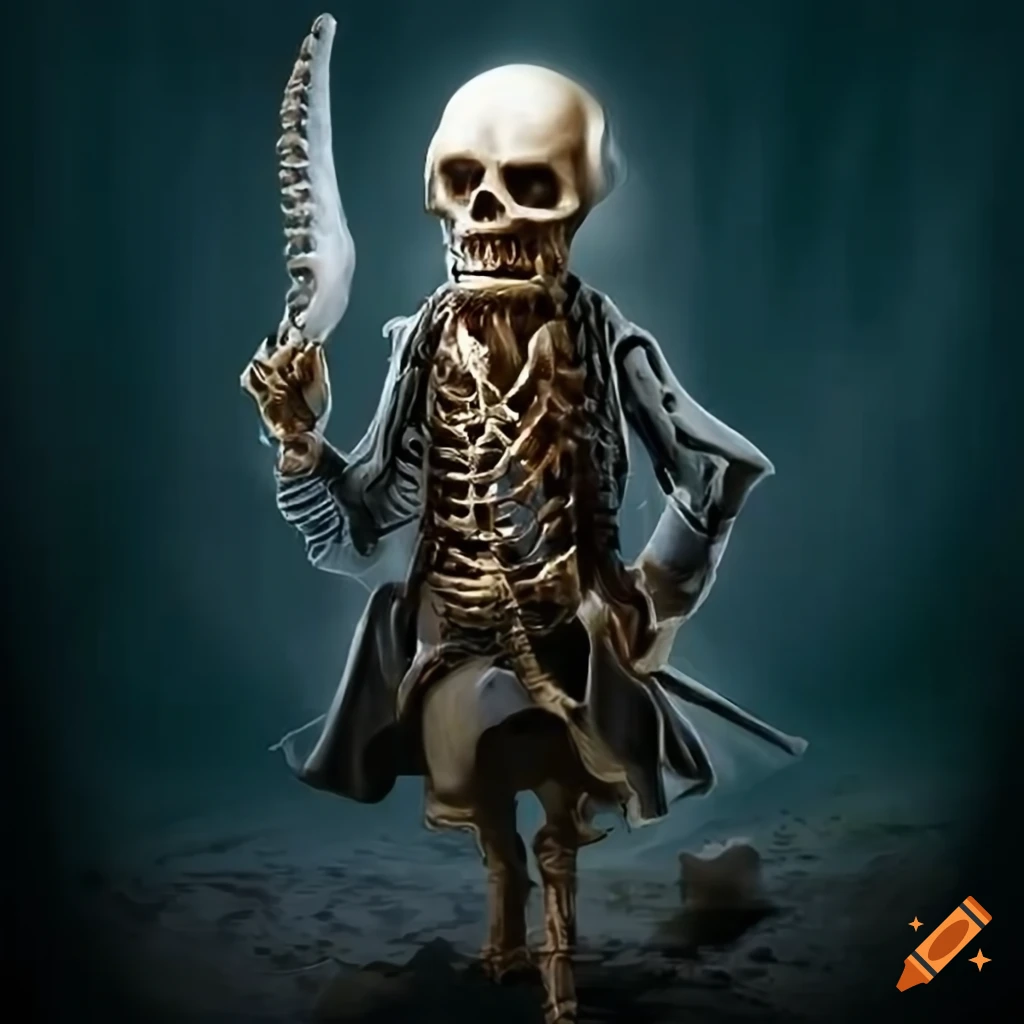 Skeleton pirate bosun artwork