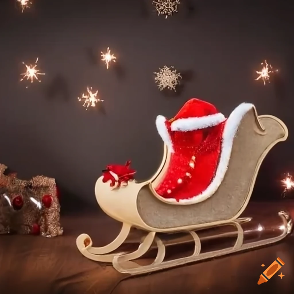 Festive scene with a decorated sleigh on Craiyon