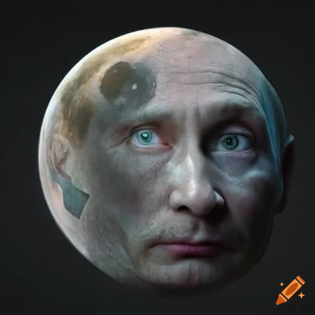 Satirical depiction of a moon with putin's face