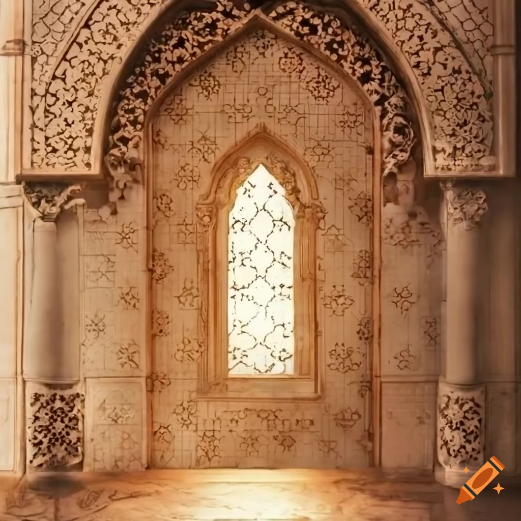Marble islamic window design on Craiyon