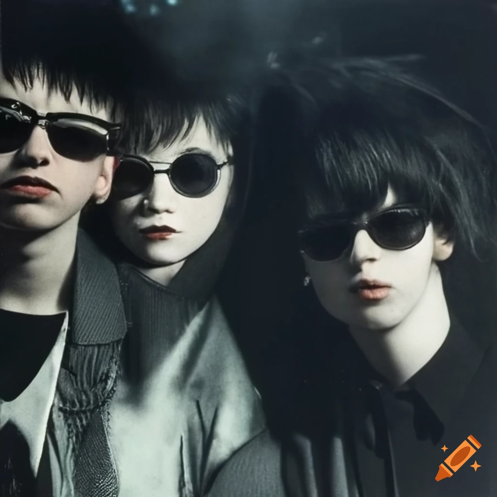 Colorful photo of a post-punk duo wearing sunglasses on Craiyon