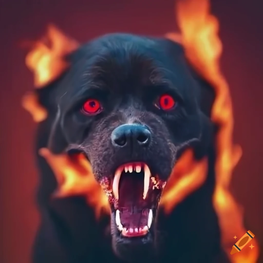 Dog casting fire spell on Craiyon