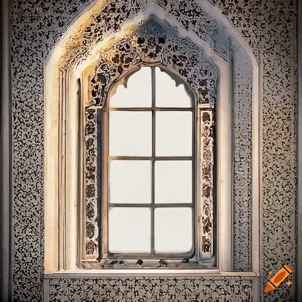Marble islamic window design on Craiyon