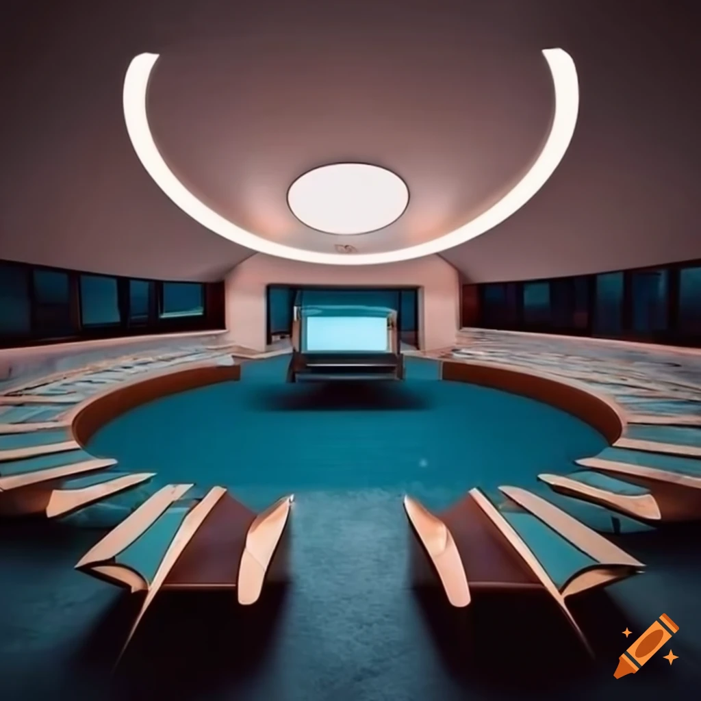1960s conference room in spaceship interior on Craiyon
