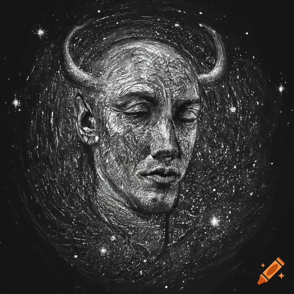 Enchanting minotaur lady with intricate features and playful expression ...