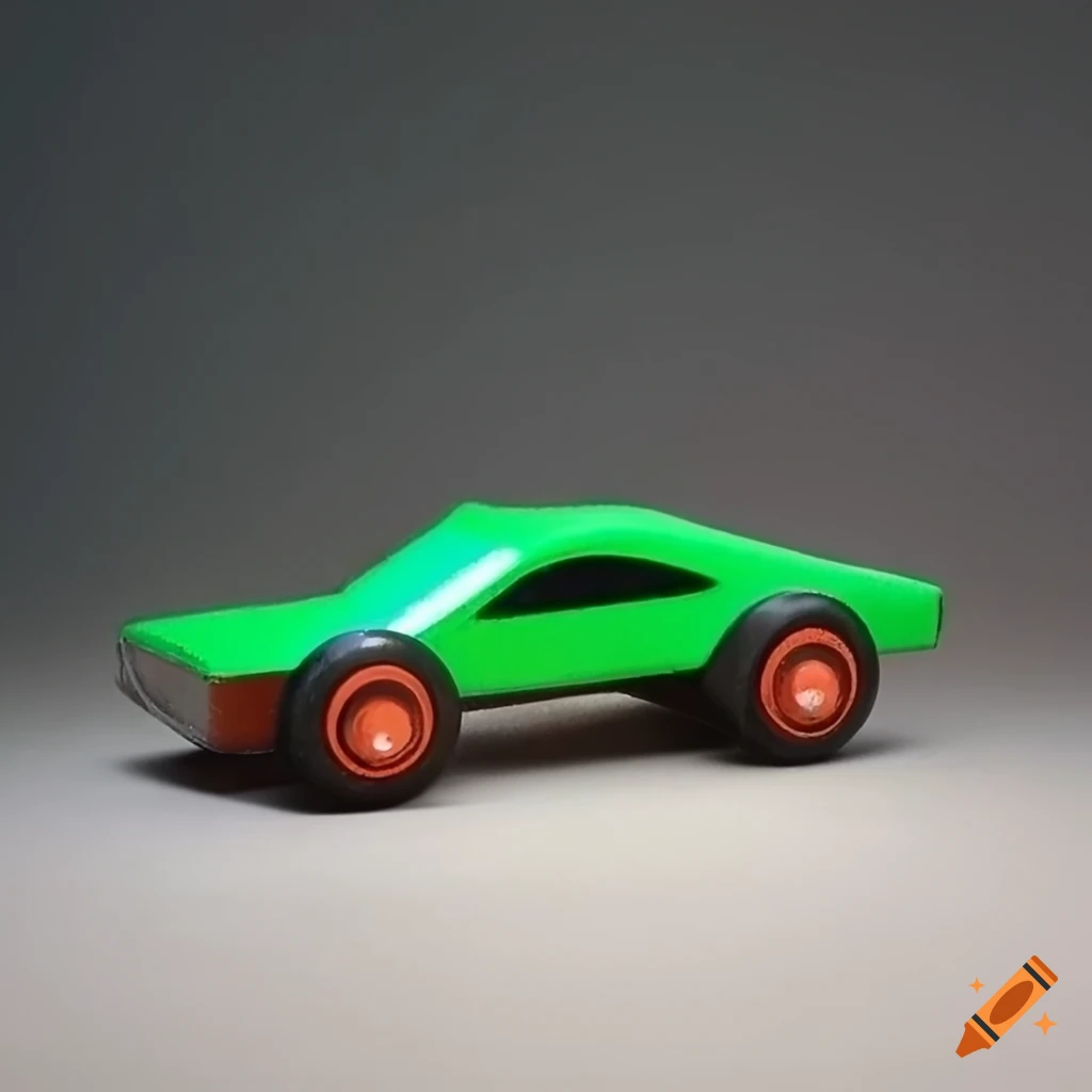 Futuristic Green Pinewood Derby Car With Orange Stripe On Craiyon