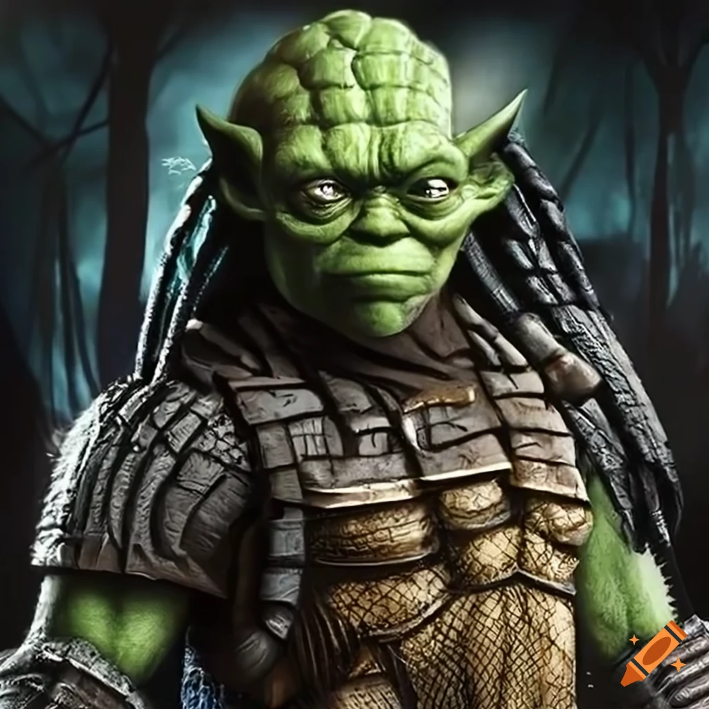 Predator and yoda fusion artwork