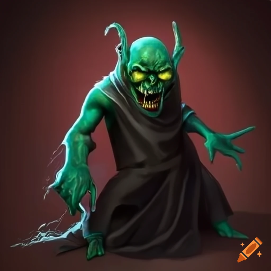 Image of an evil goblin in a dark cloak on Craiyon