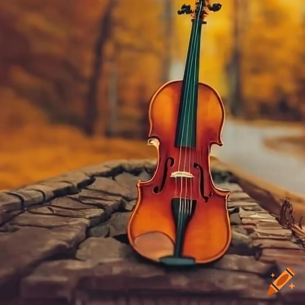 Violin in a cozy autumn outdoor scene on Craiyon