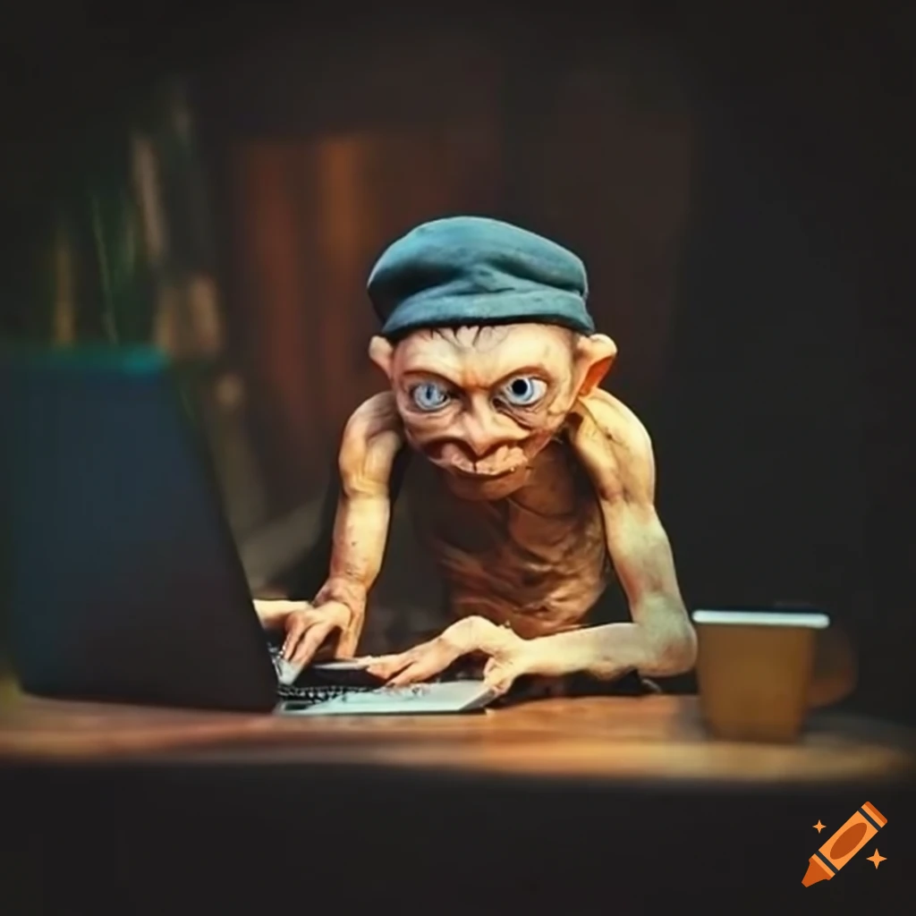Gollum using Instagram at Gas Street Social in Birmingham on Craiyon