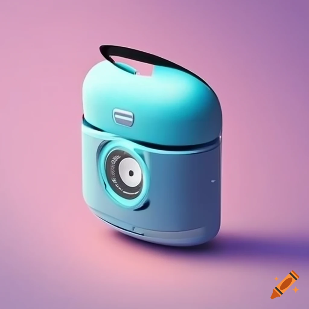 Smart pill box designed like a stopwatch with a lanyard on Craiyon