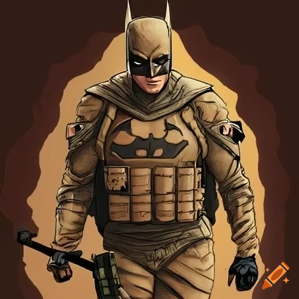 Satirical artwork of trump-inspired batman with t emblem on Craiyon