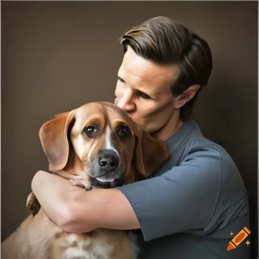 Matt Smith and his dog Bobby on Craiyon