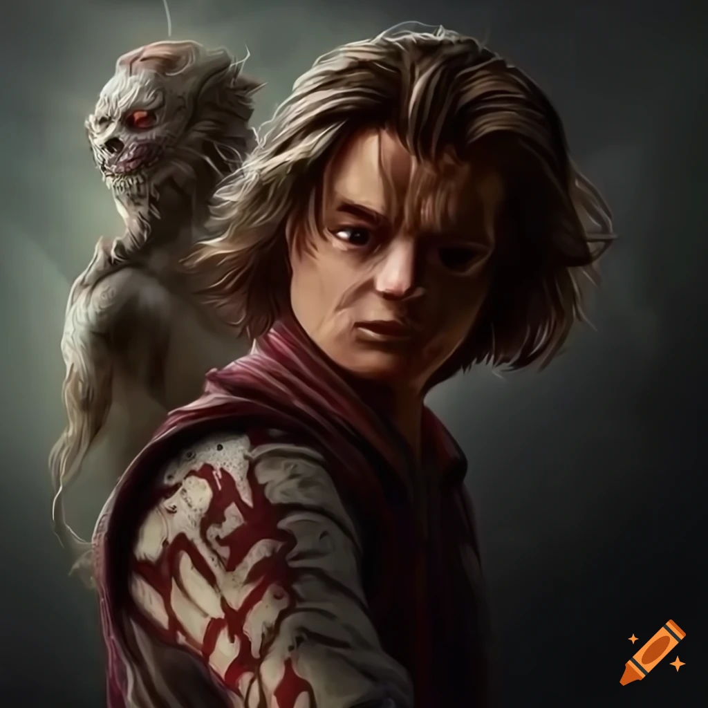 Steve harrington as the human torch in stranger things season 3 on Craiyon