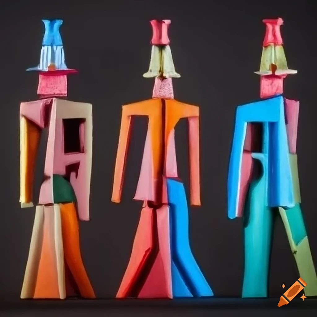 Cubist depiction of toy soldiers on Craiyon