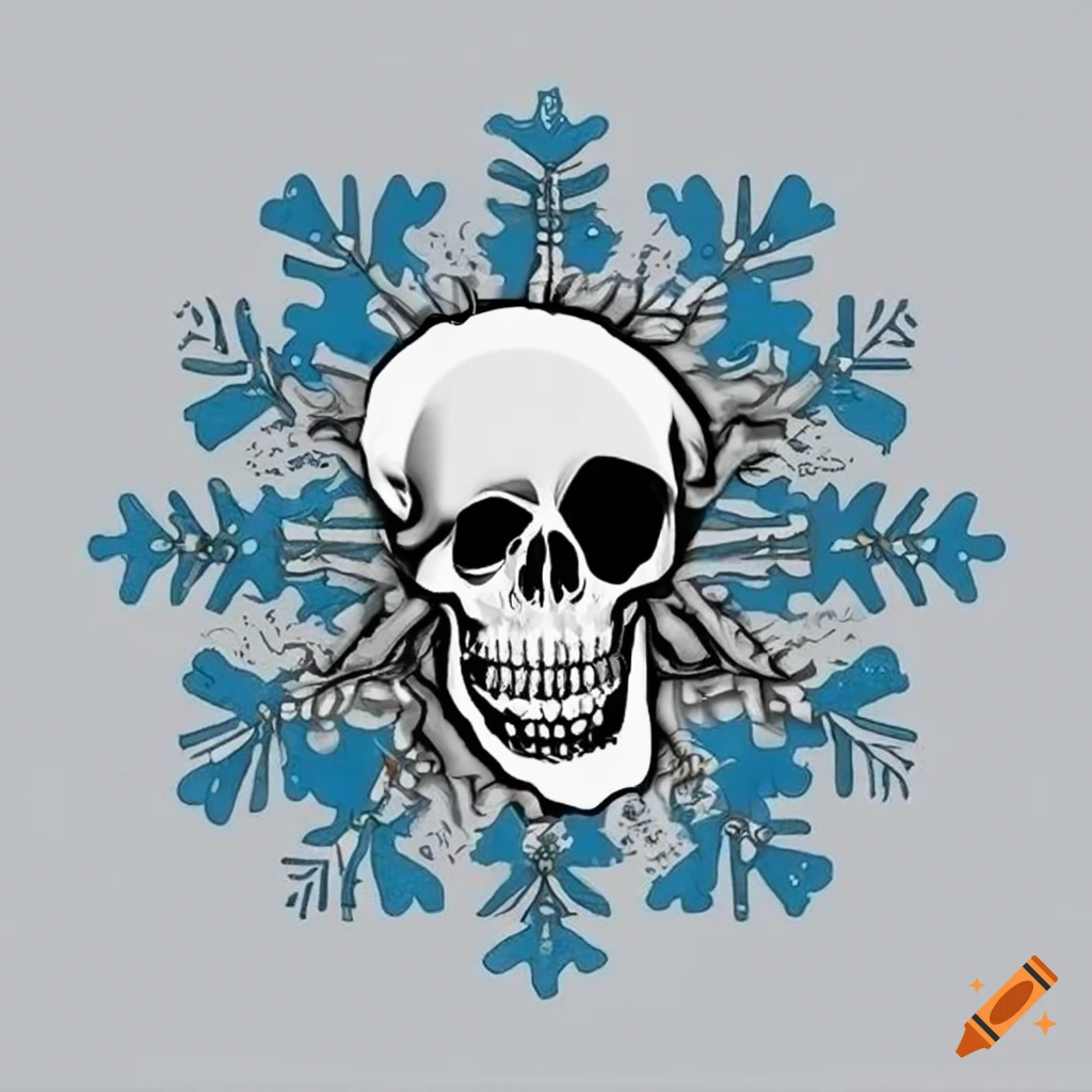 Pirate flag with skull and snowflake design on Craiyon