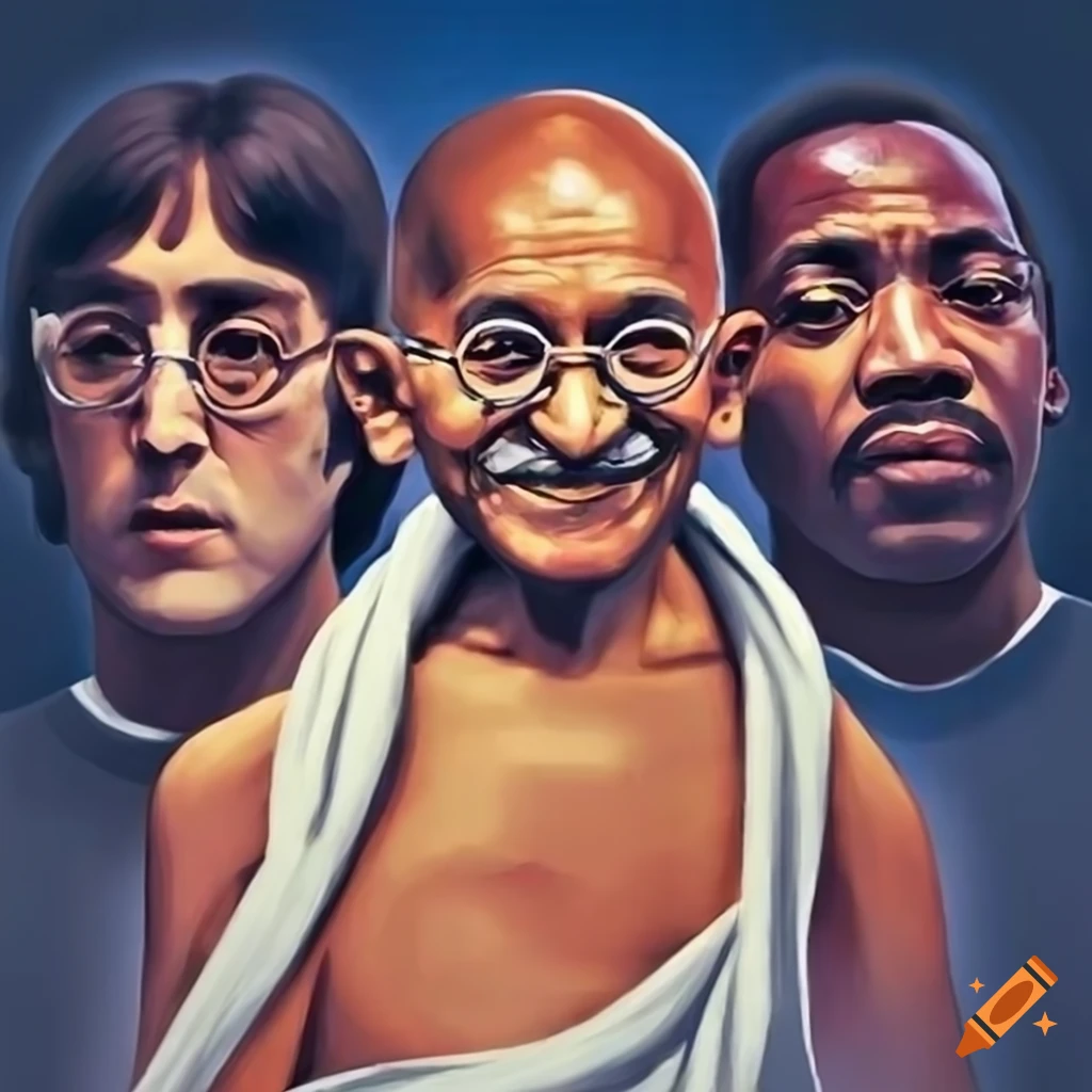 Heavenly meeting of gandhi, john lennon, and martin luther king on Craiyon