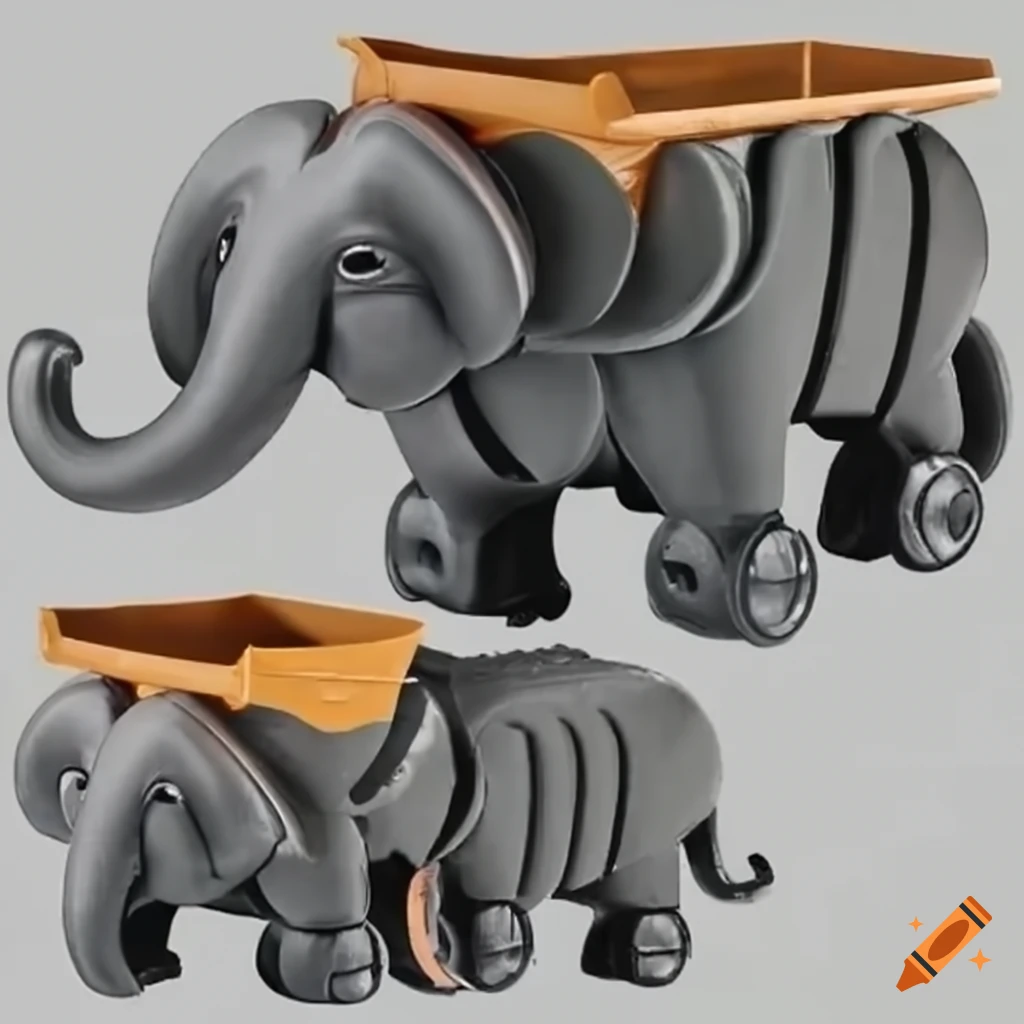 Dump truck with elephant wheels on Craiyon