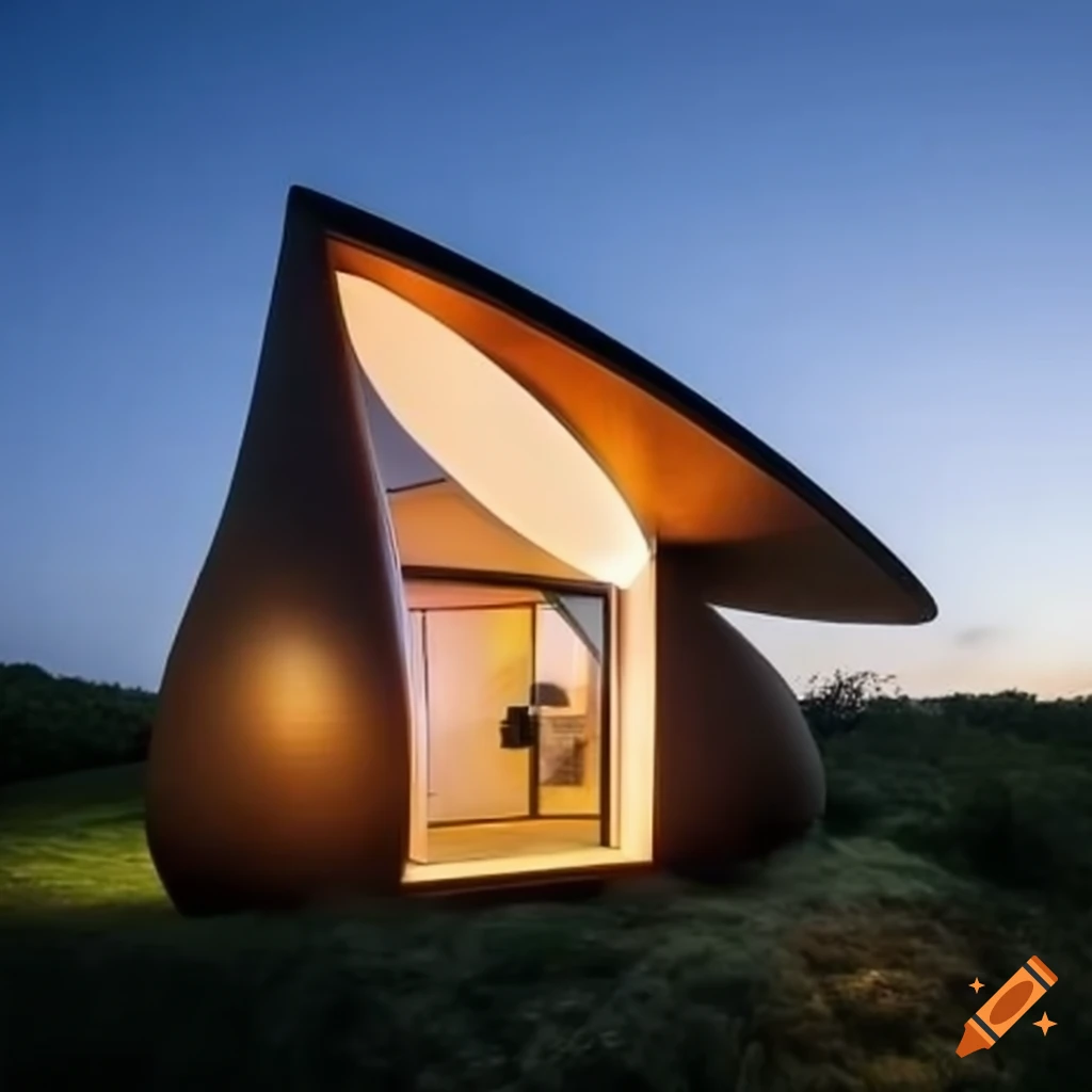 Modern and minimalist eggs-shaped house on Craiyon